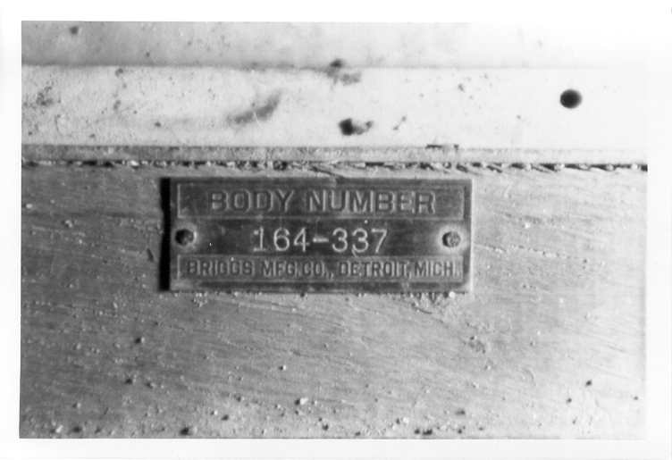 Briggs Body Number - The Ford Barn